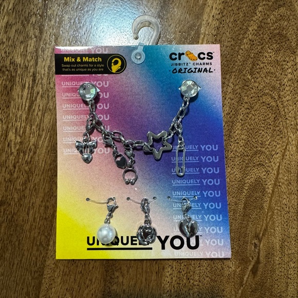 CROCS | Shoes | Crocs Punk And Silver Jibbitz Charm Set | Poshmark